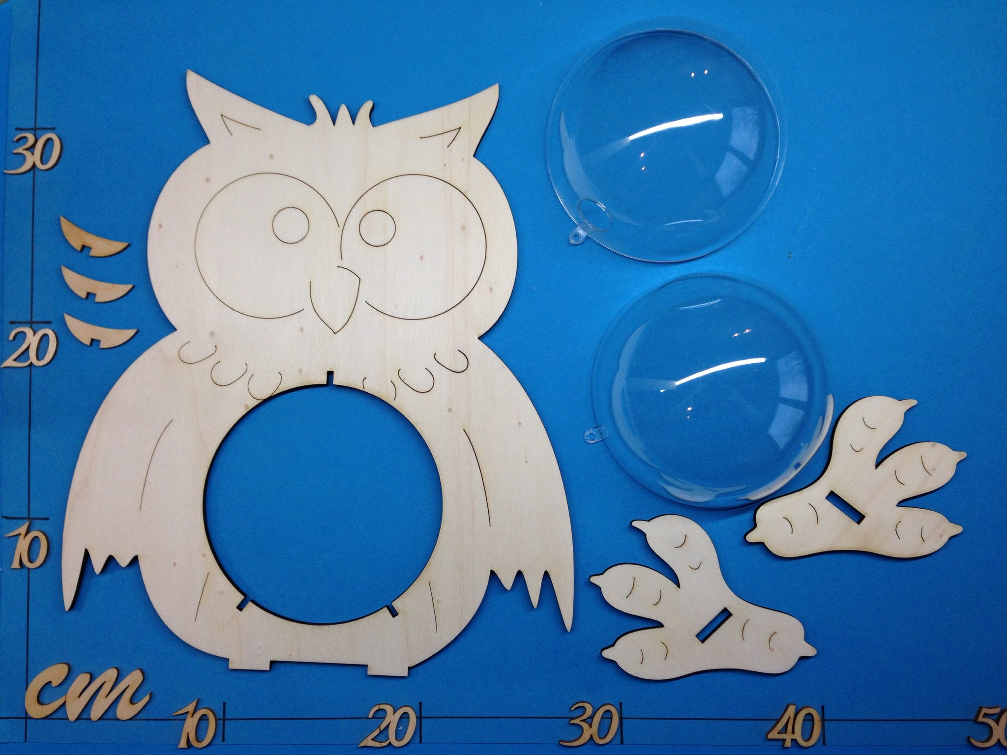 Bastelset aus Holz, Tiere aus Holz gestalten, Eulen bemalen - Eule aus Holz mit Acrylkugelbauch ...