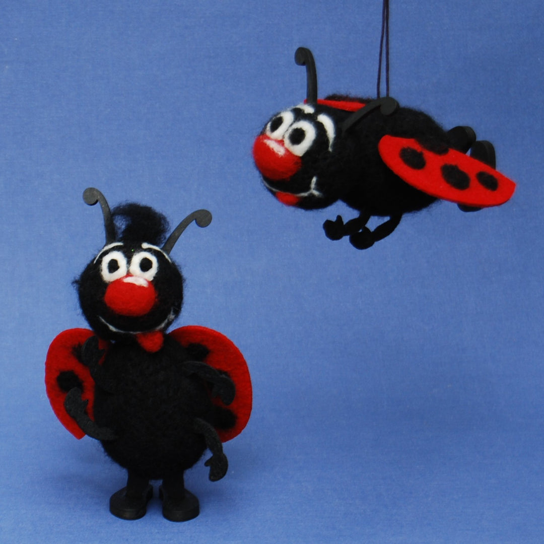 Basteln mit Filz, Tiere trocken filzen, Filzset - Marienkäfer Karlchen ...